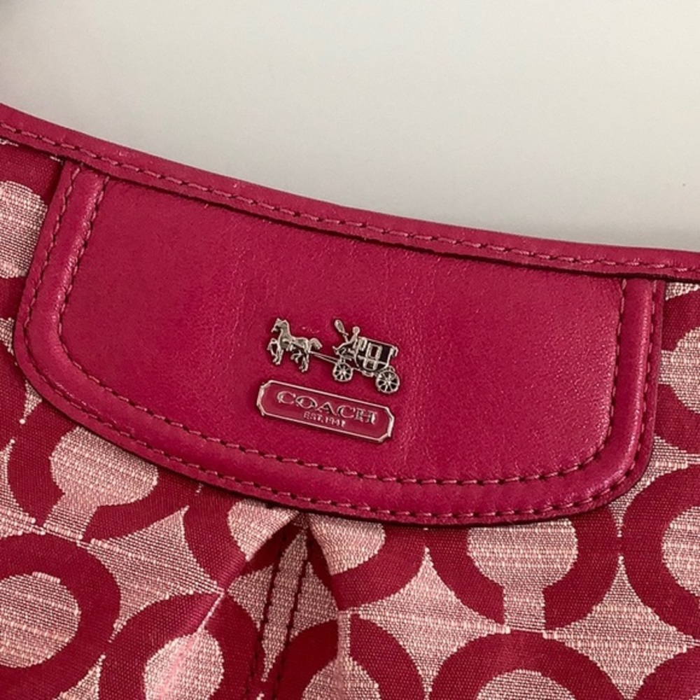 Coach Madison Signature Op Art Pink Crossbody Purse W… - Gem